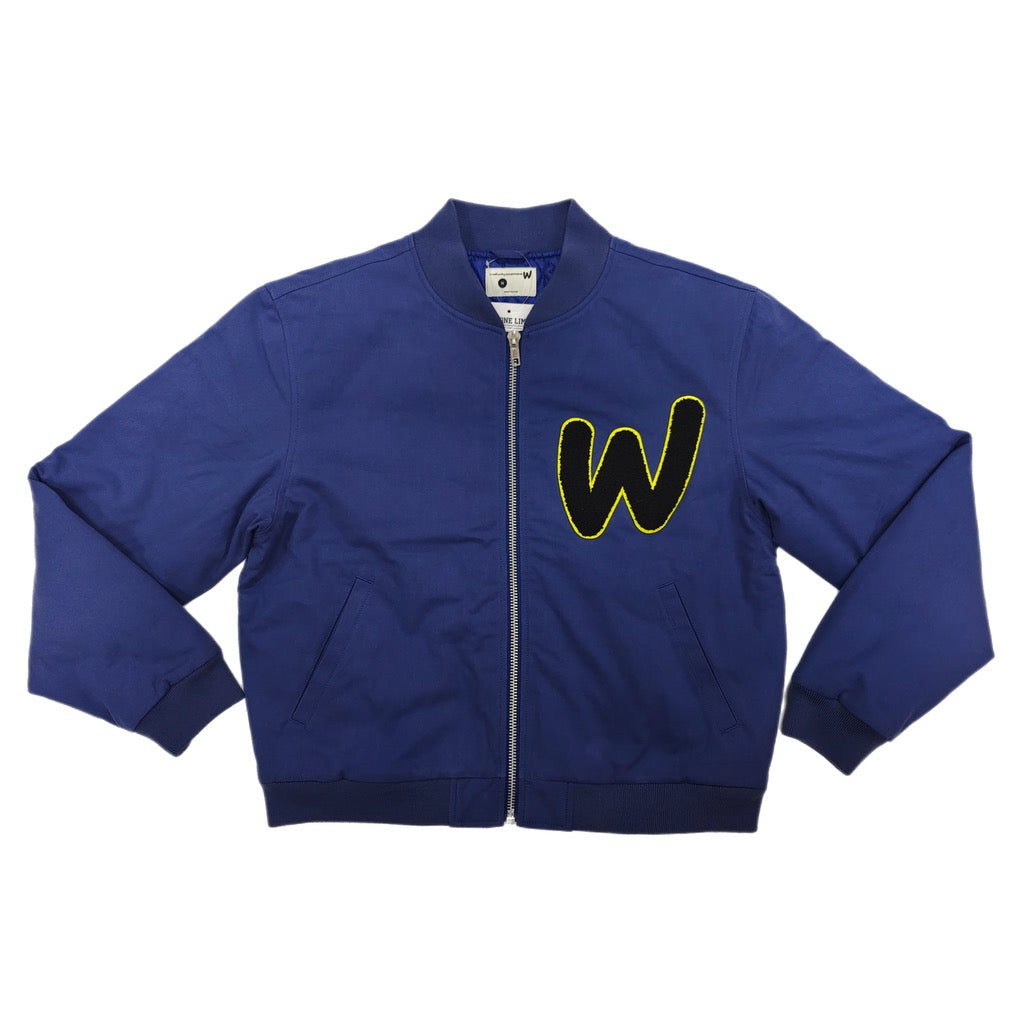 Wild Things Allen Canvas Bomber Jacket in Blue – Oneness Boutique