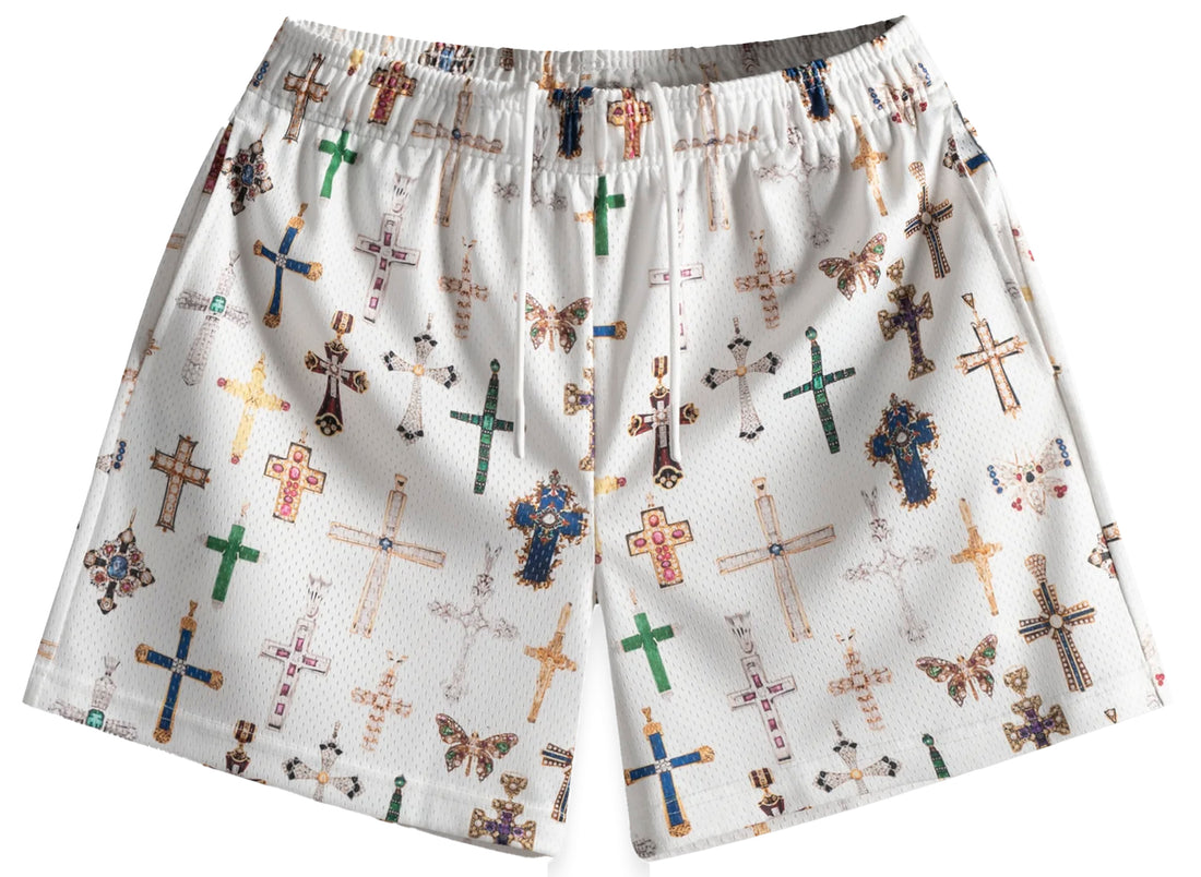 Bravest Studios White Cross Shorts – Oneness Boutique