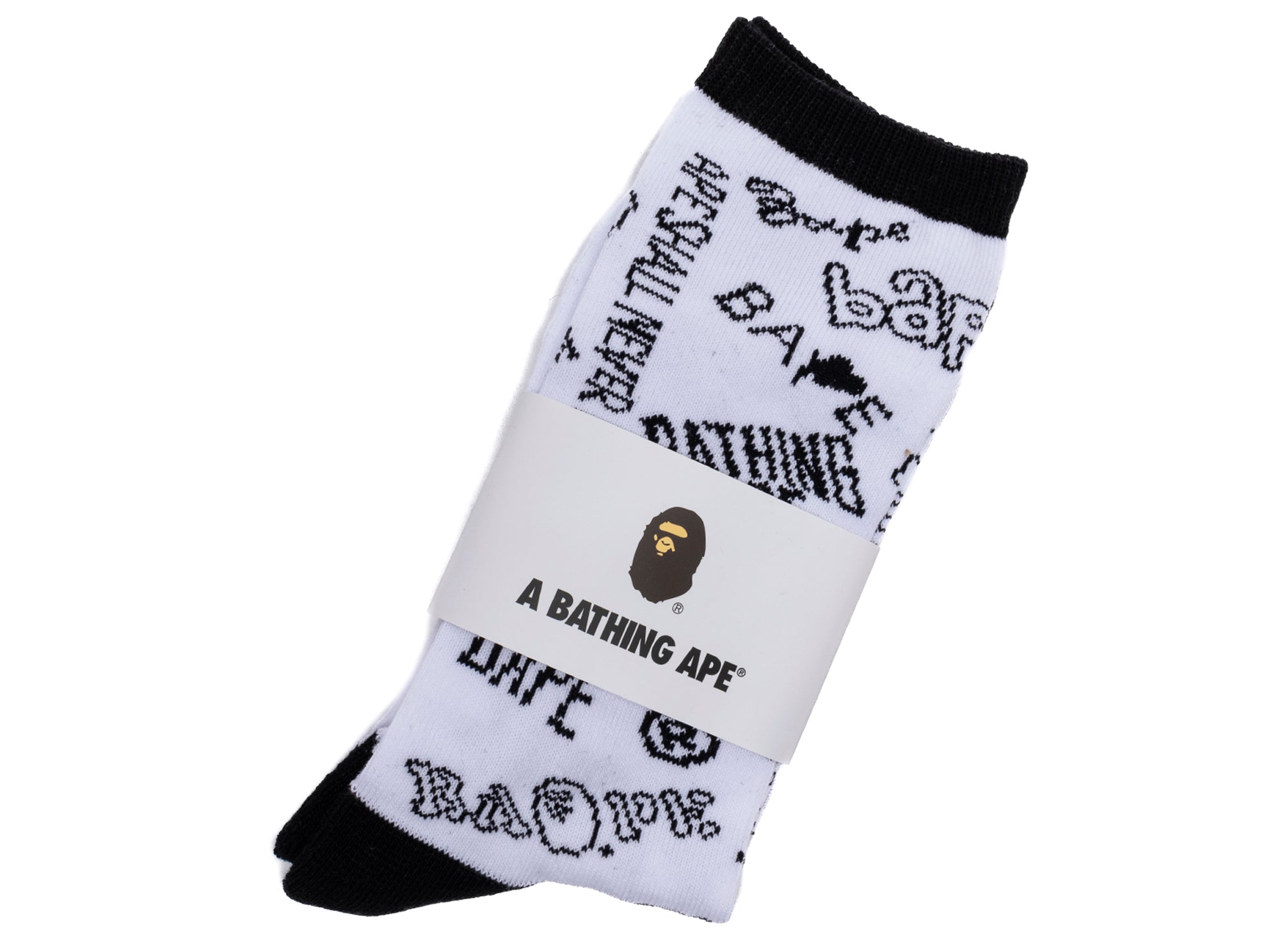 A Bathing Ape Graffiti Pattern Socks in White – Oneness Boutique