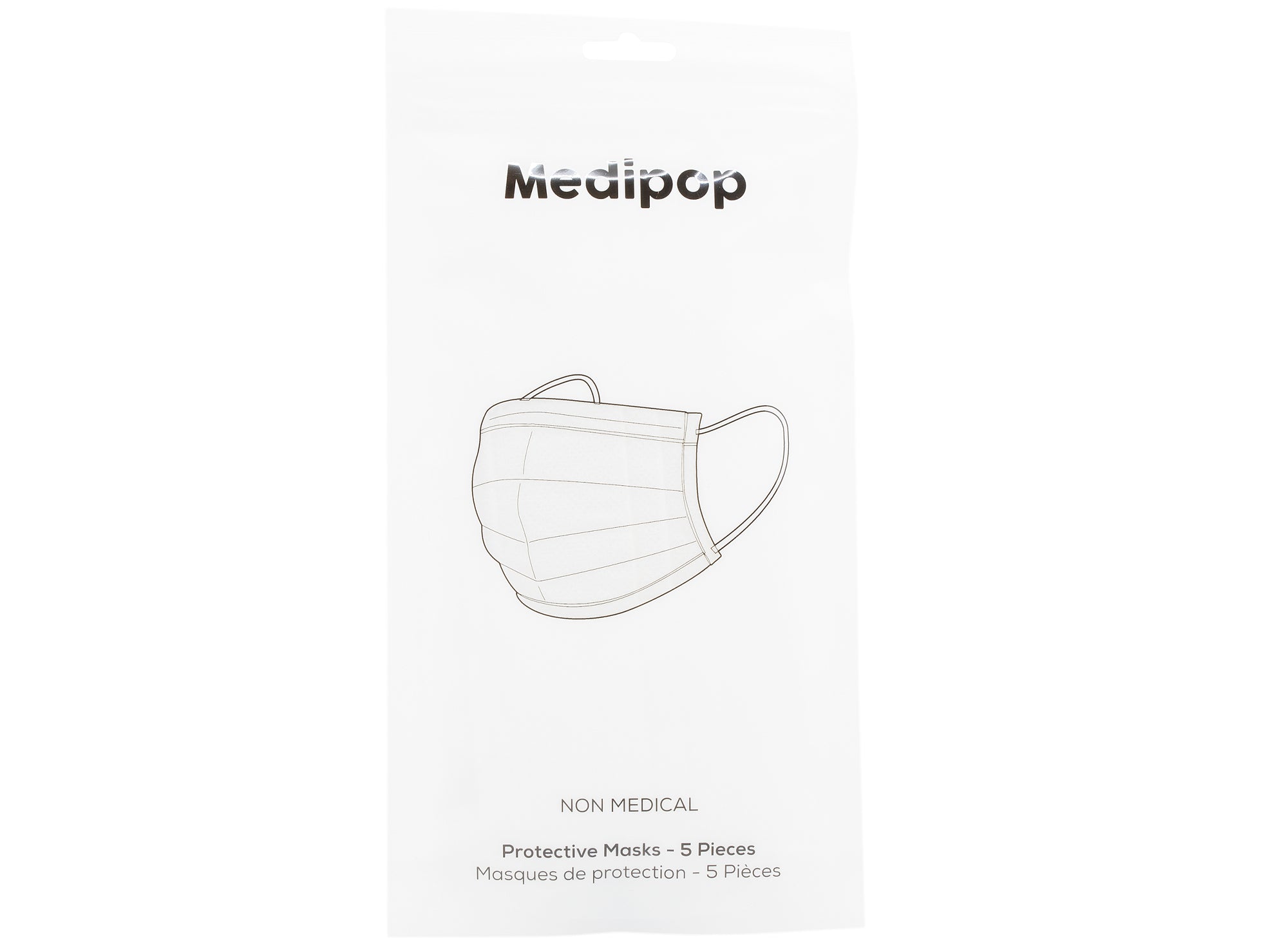 Medipop 5-Pack Adult Disposable Face Masks in White – Oneness Boutique